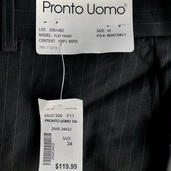 Pronto Uomo | Pants | Pronto Uomo Mens Black Flat Front Dress Pants ...